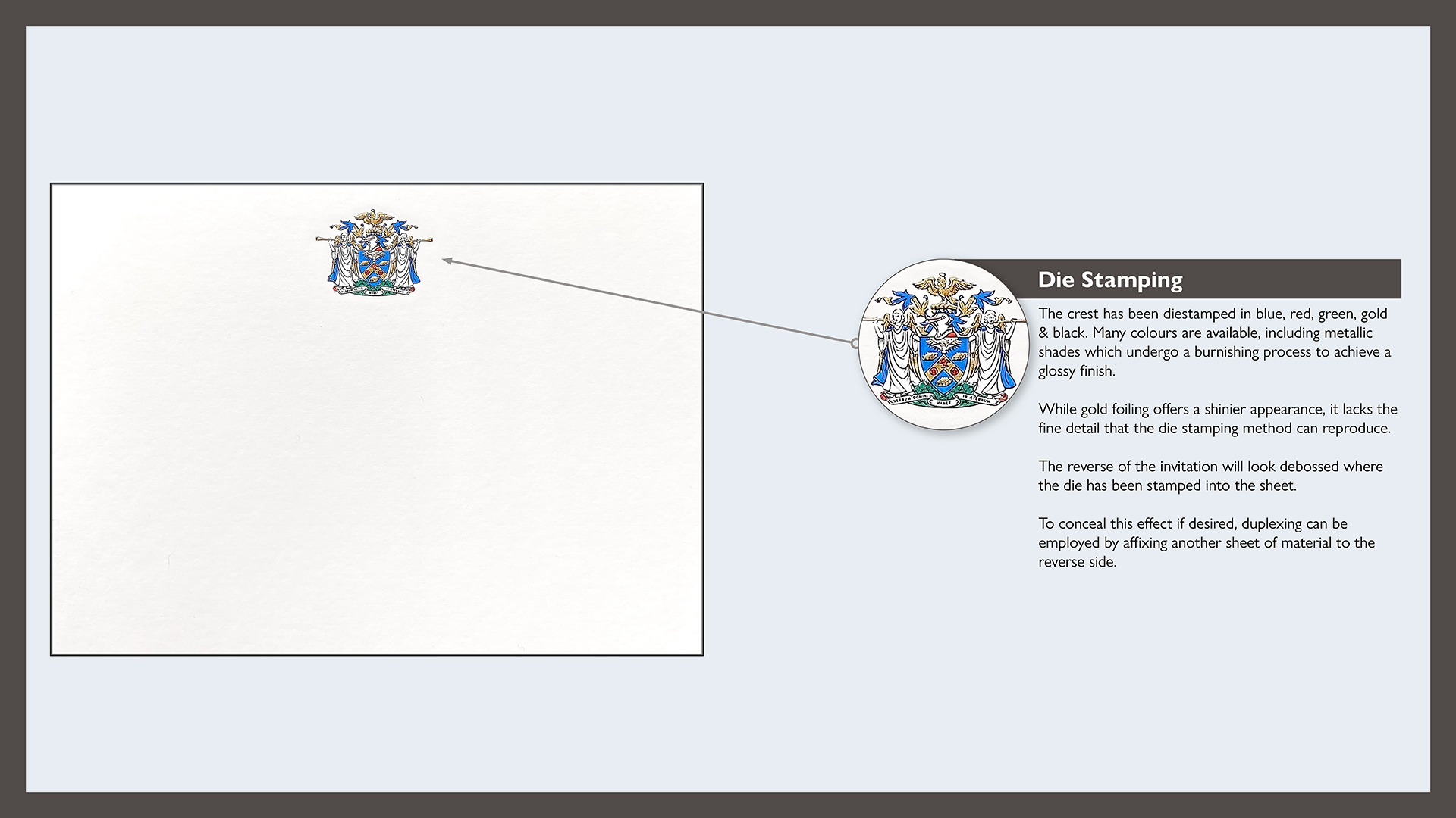 Die stamped Crest - Barnard & Westwood